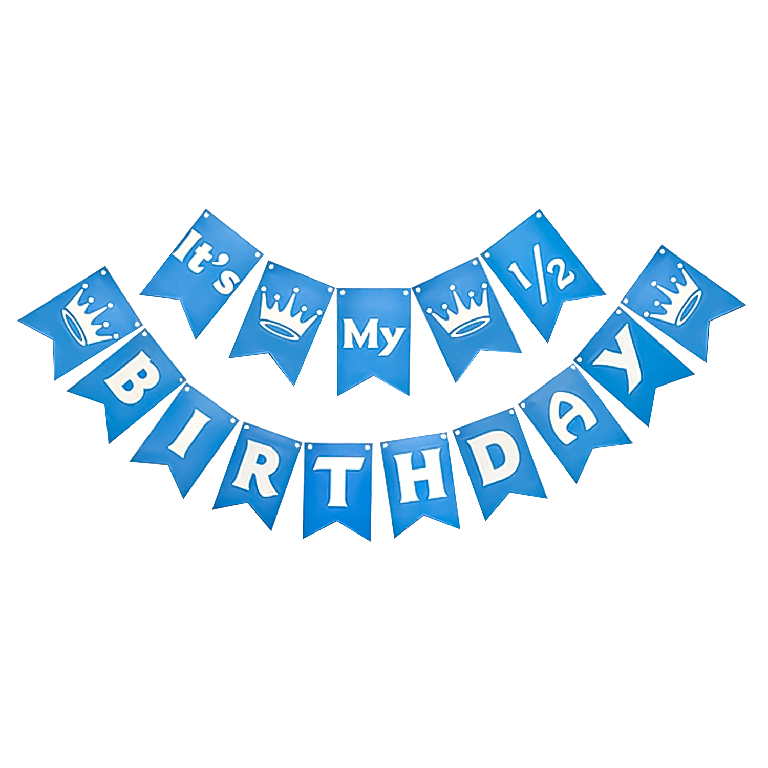 Blue it's My Half Happy Birthday Banner