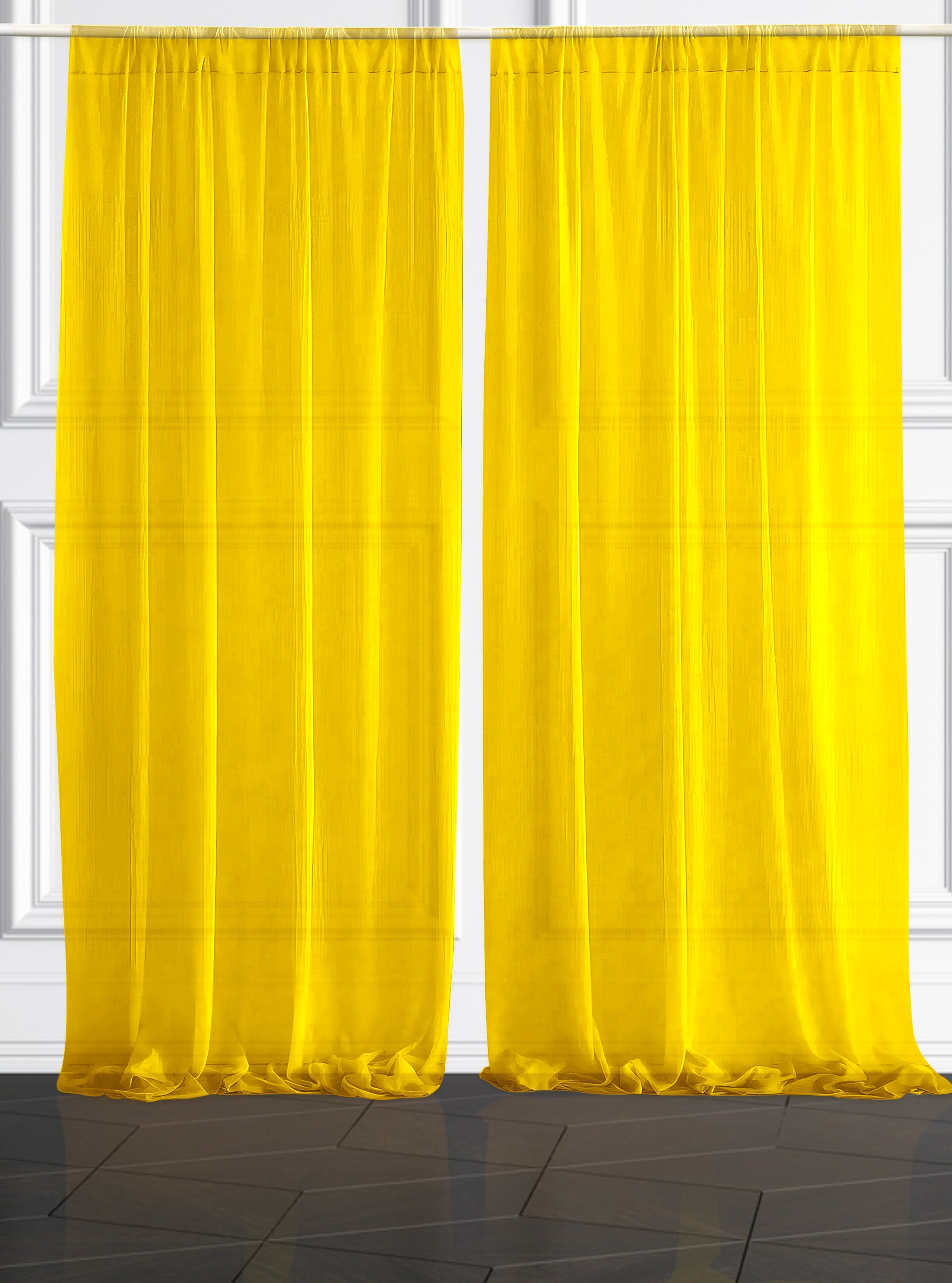Traditional Yellow Chiffon-Like Backdrop Cloth