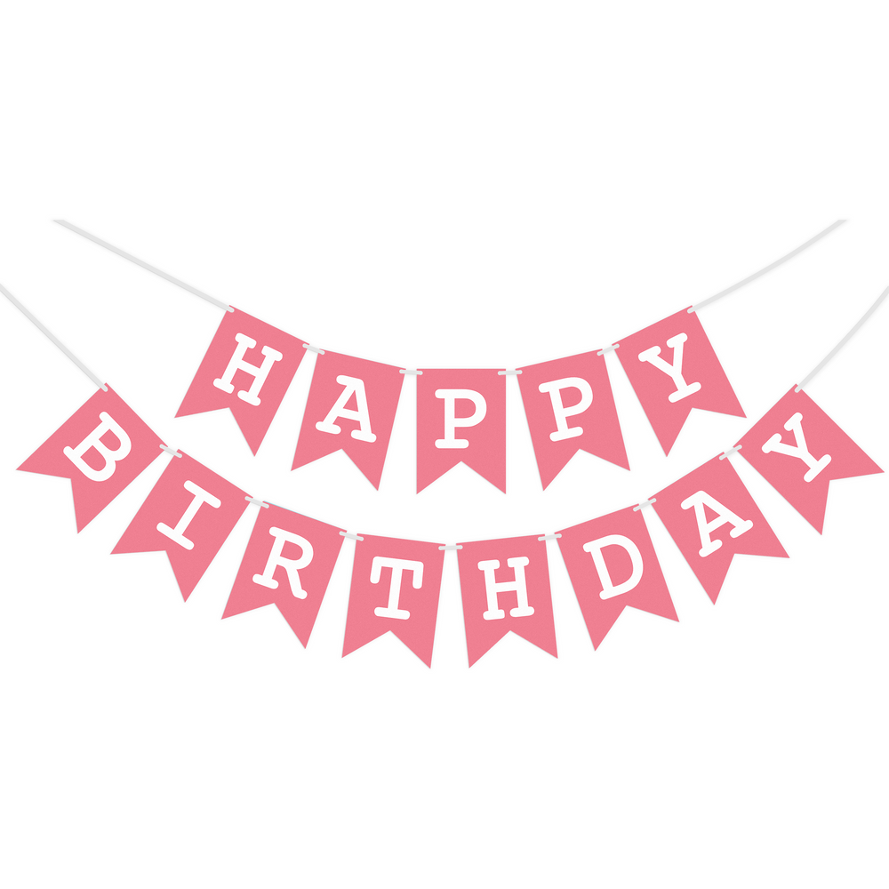 Pink Paper Happy Birthday Banner