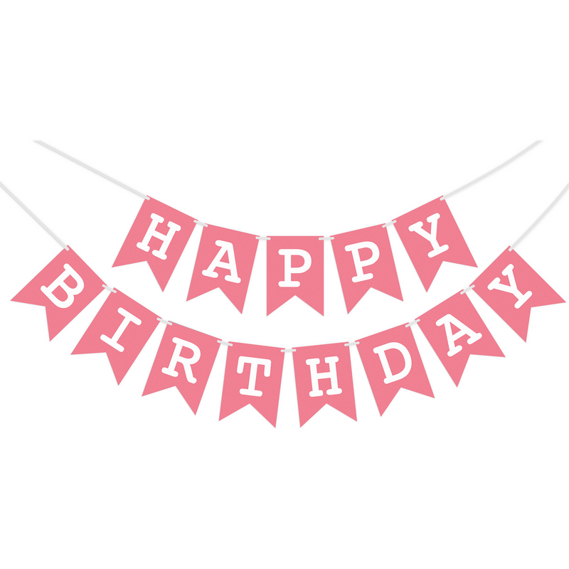 Pink Paper Happy Birthday Banner