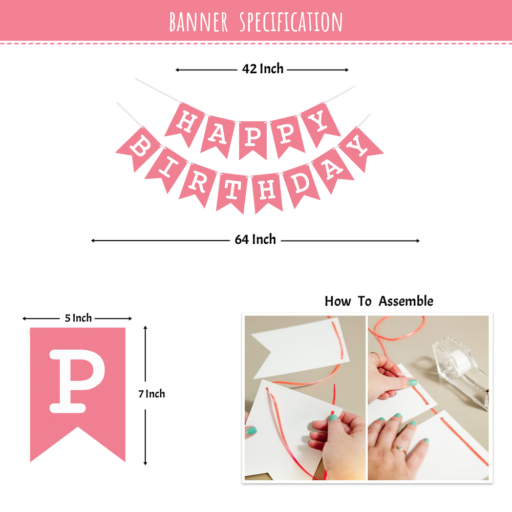 Pink Paper Happy Birthday Banner