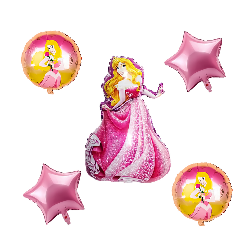 Princess Aurora Theme Foil Balloons Set pack of 5