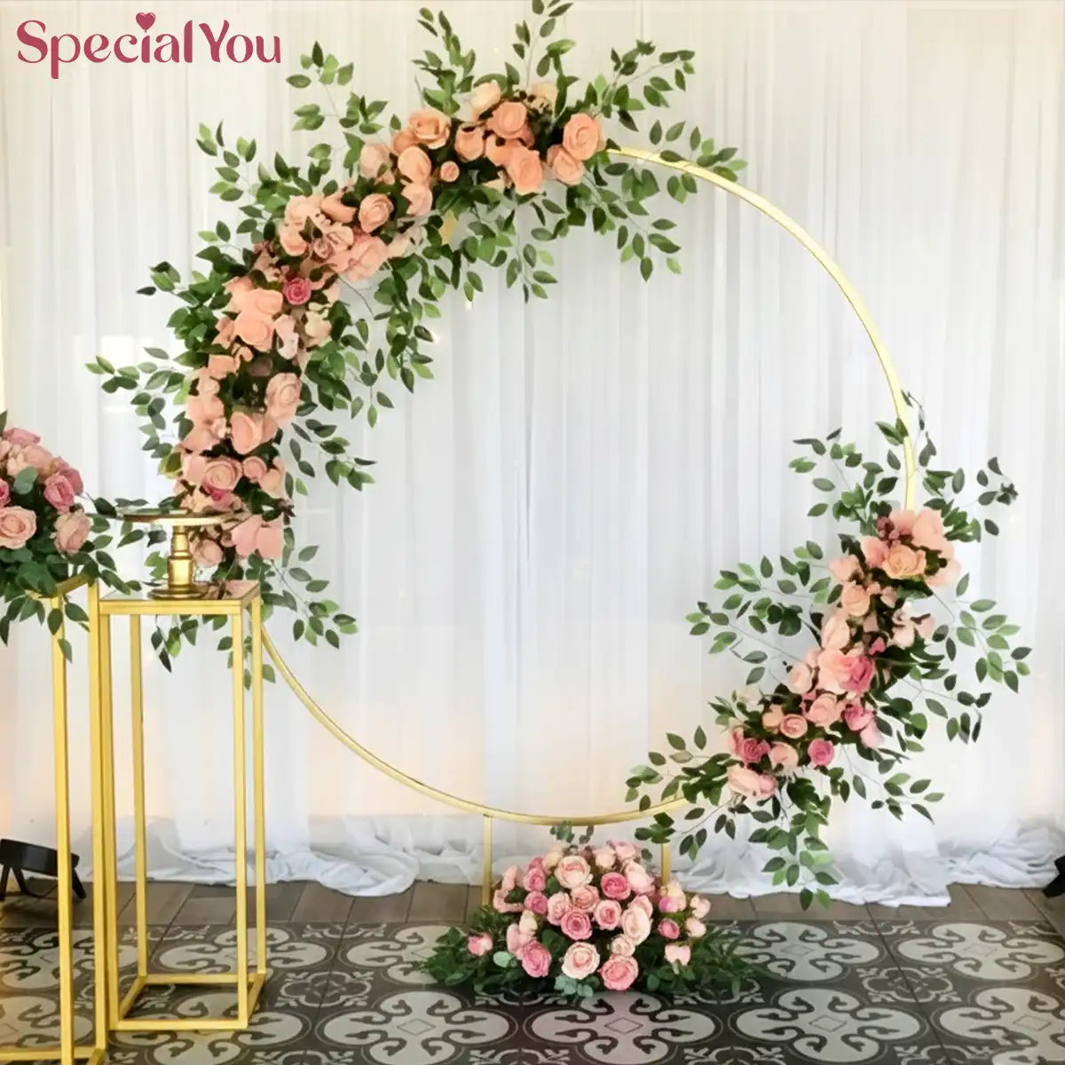 Circular Floral Ring Backdrop Decor for Roka, Wedding & Events