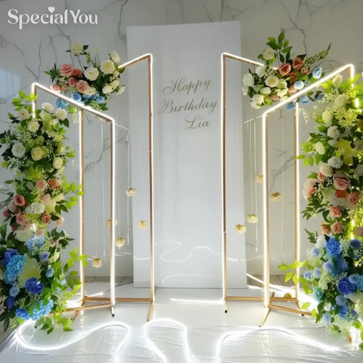 LED Floral Panel Backdrop Decor for Birthday, Wedding & Events