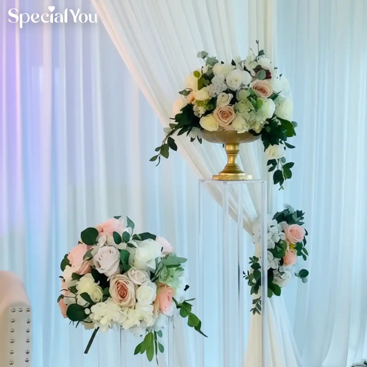 Luxury Floral Arch Backdrop Decor for Wedding, Ceremony & Events