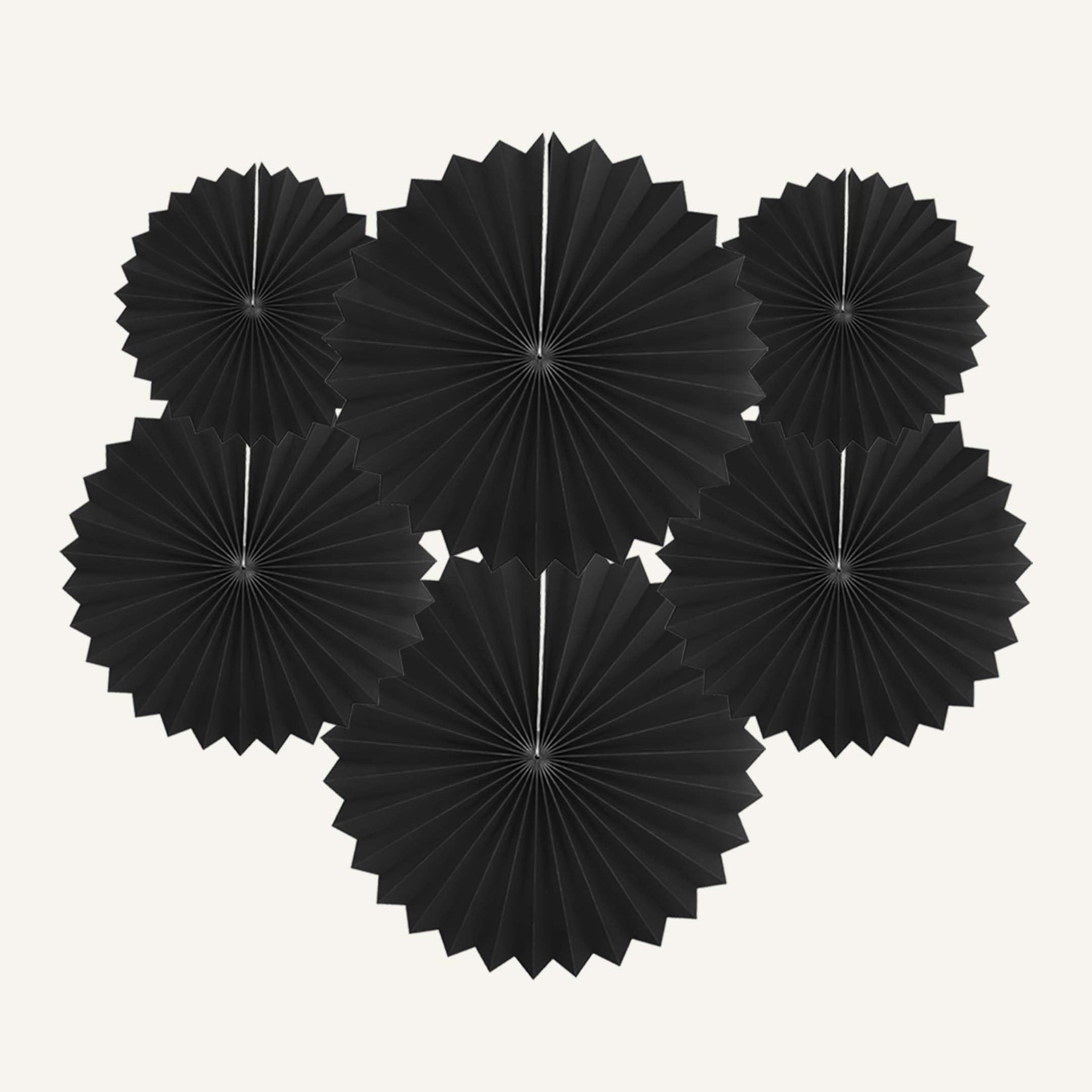 Black Paper Fan Decoration Set