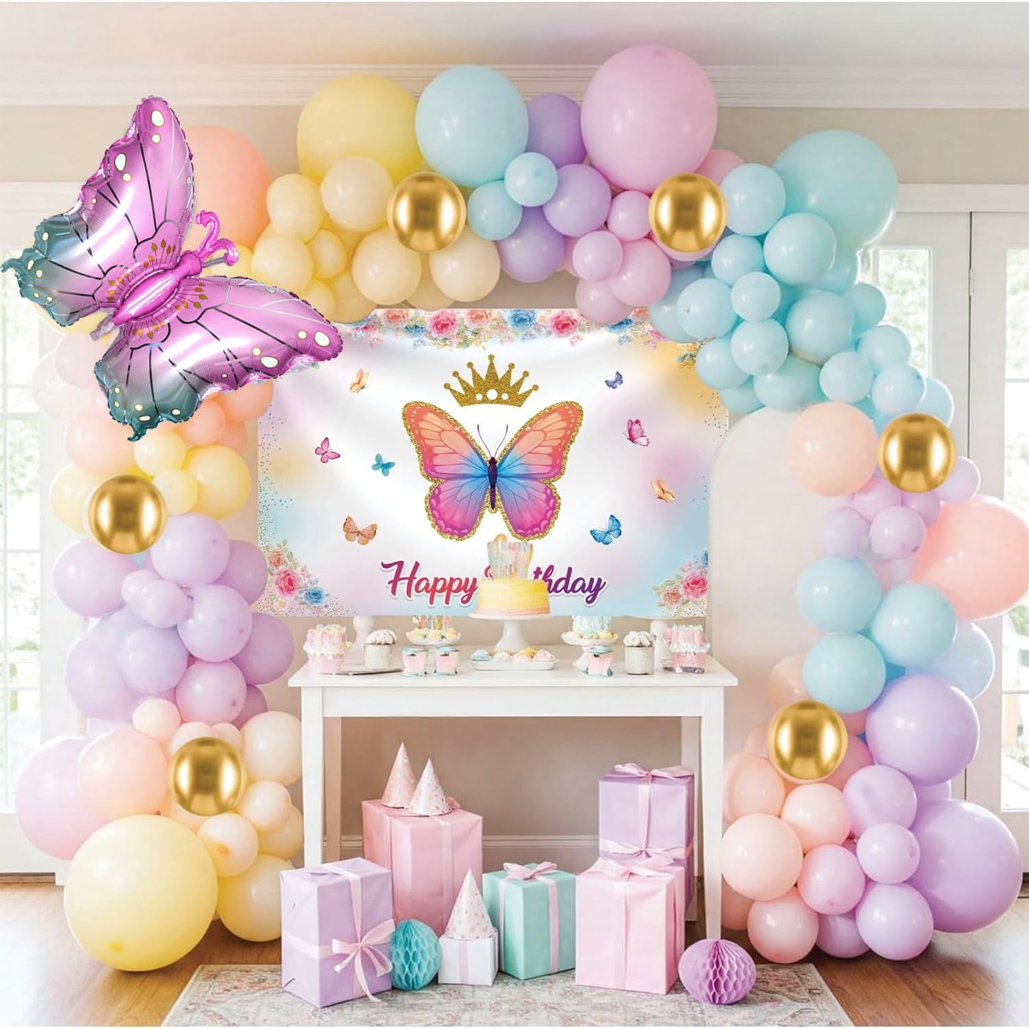 Butterfly Theme with Multicolor Backdrop Decor kit