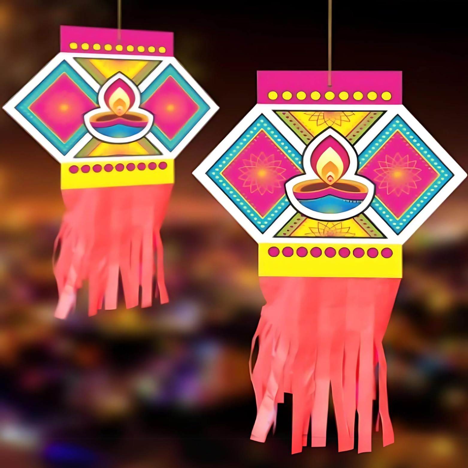 Wall Hanging Paper Kandil for Diwali Decoration Kit- Set of 10