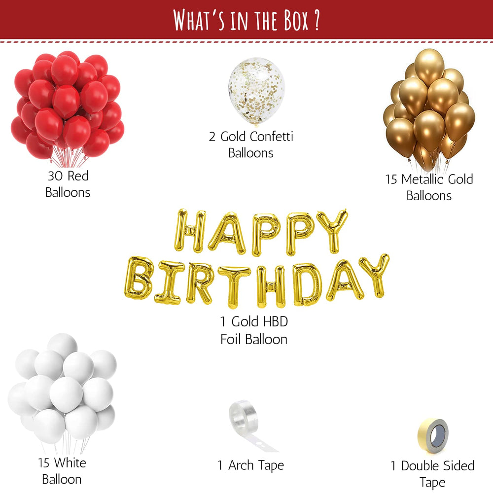 Red & Gold Theme B'day Decor