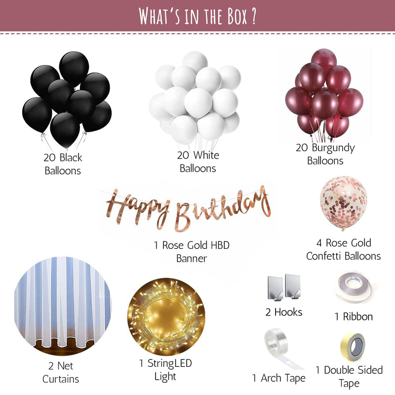 Majestic Maroon DIY Birthday Decoration Kit