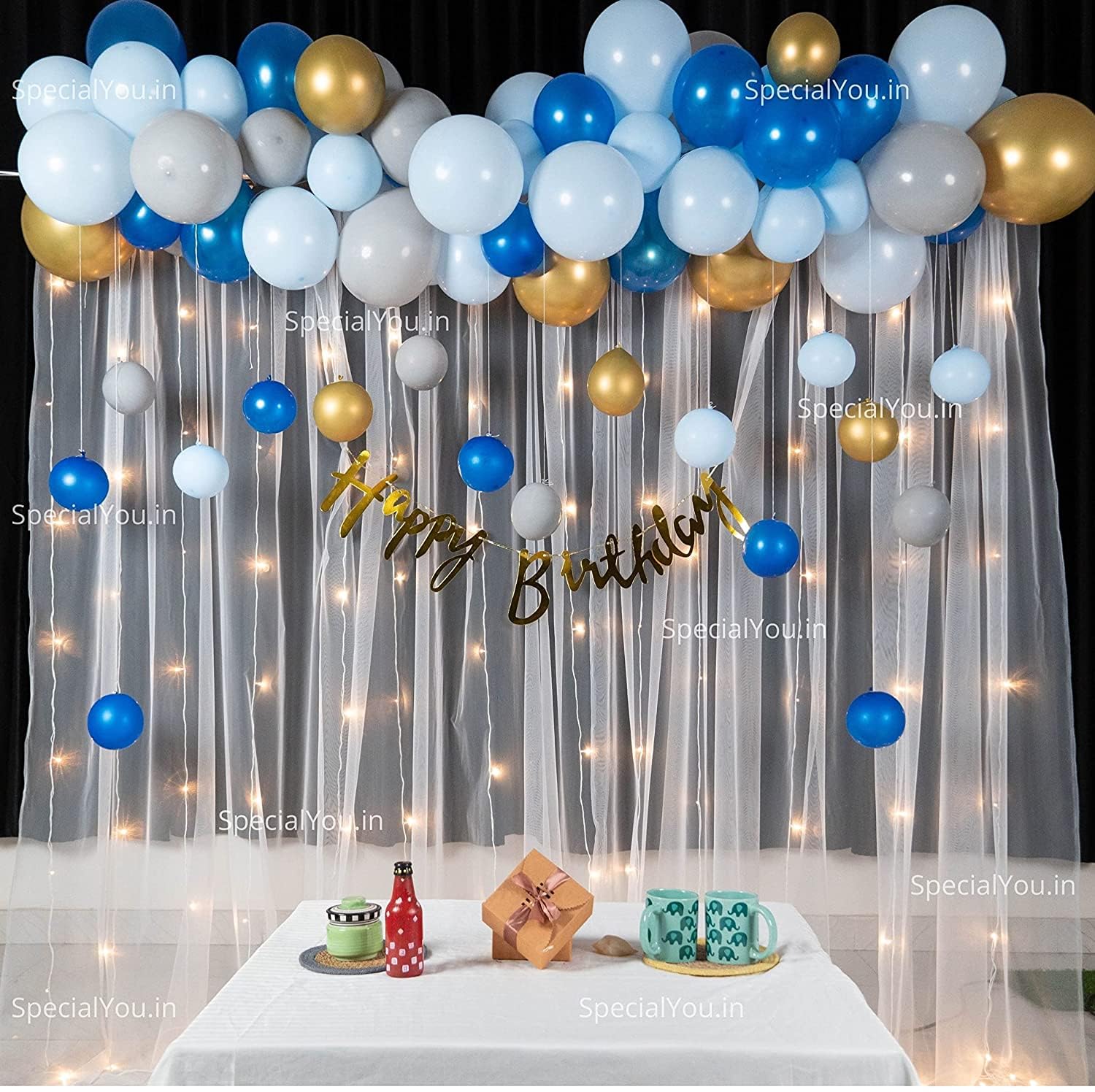 Blue theme B'day Decor kit