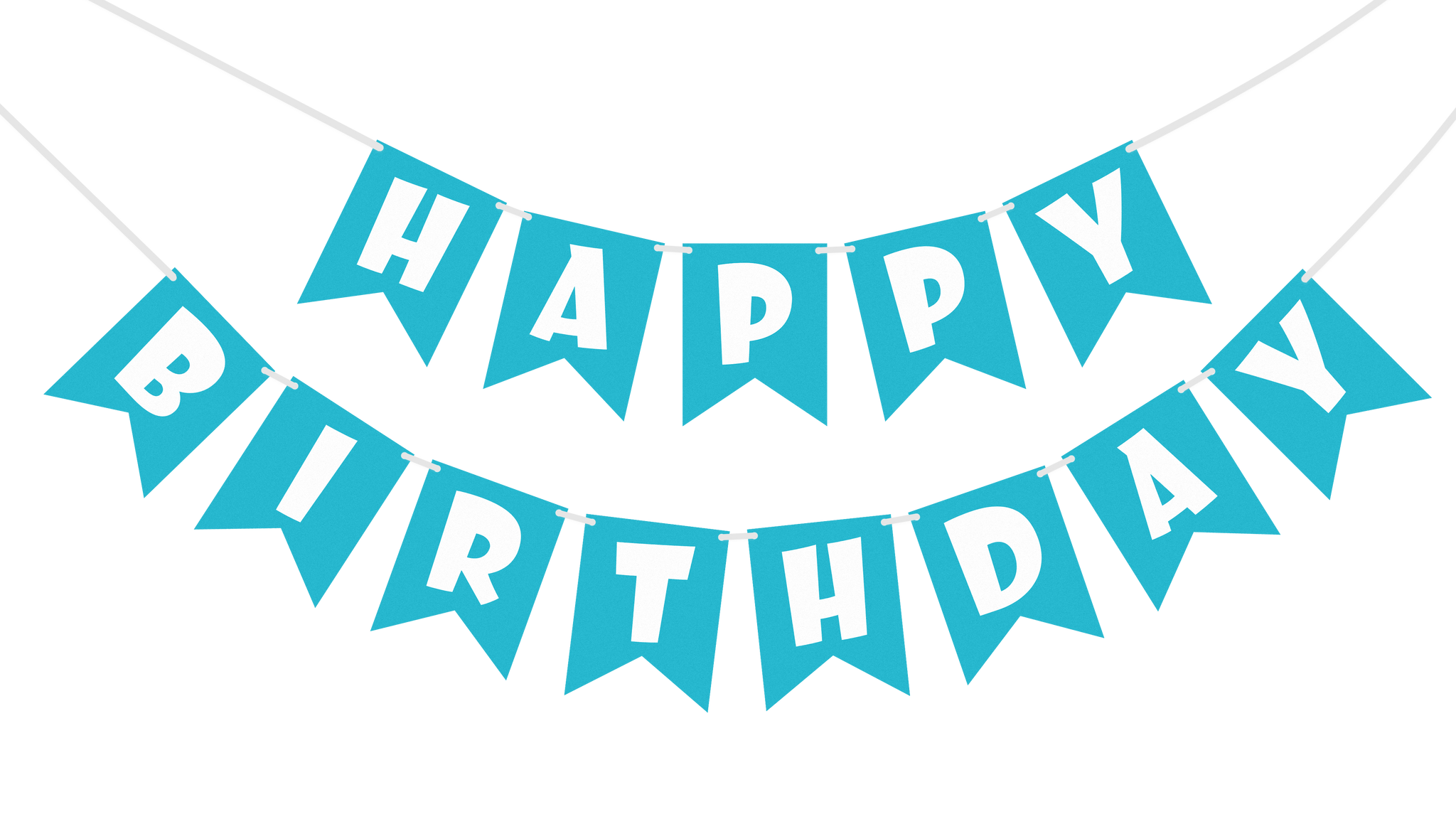 Blue Paper Happy Birthday Banner